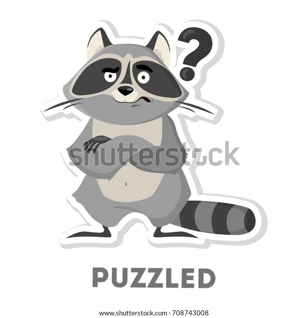 Isolated Puzzled Raccoon Question Marks On Stock Vector (Royalty Free ...