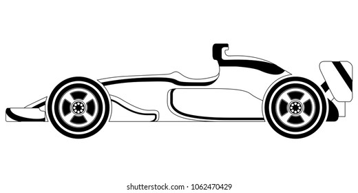 Vector Black Race Car On White Stock Vector (Royalty Free) 187223405