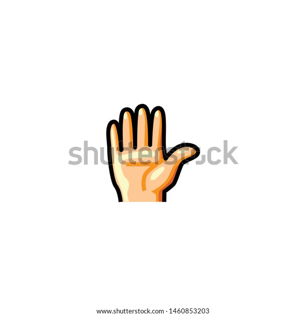 Isolated Raise Hand Icon Emoticon Vector Stock Vector (Royalty Free ...