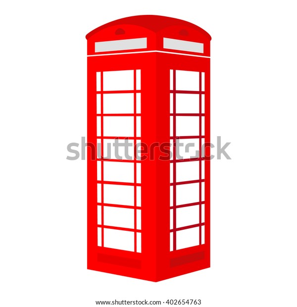 Isolated Red British Telephone Box On Stock Vector (Royalty Free ...