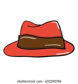 Hand Drawn Red Hat Cartoon Style Stock Vector (Royalty Free) 1219558231