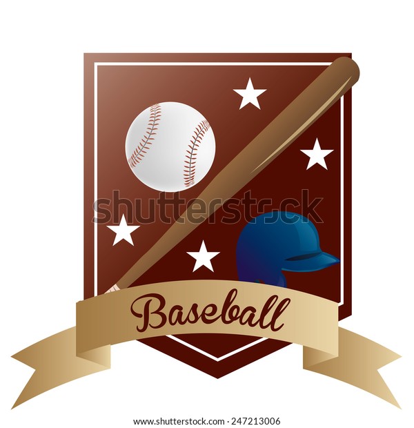 Isolated Red Label Ribbon Text Baseball Stock Vector (Royalty Free ...