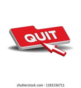 Isolated Red Quit Button Mouse Cursor Stock Vector (Royalty Free ...