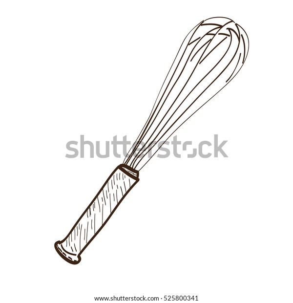 Isolated Retro Hand Drawn Whisk Vector Stock Vector (Royalty Free ...