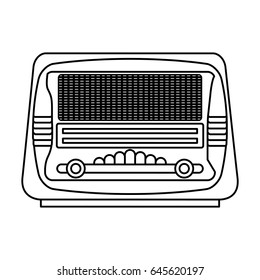 Retro Radio Line Art Version Stock Vector (Royalty Free) 1527351023