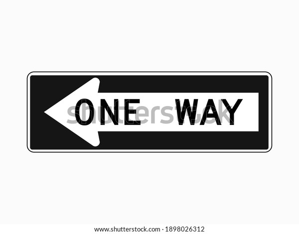 Isolated Road Sign One Way Left Stock Vector (Royalty Free) 1898026312 ...