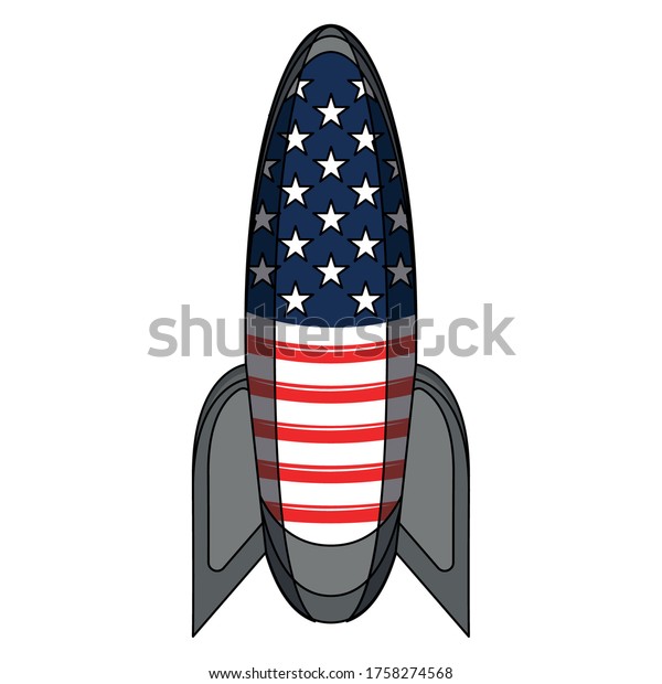 Isolated Rocket Icon Rocket Flag United Stock Vector (Royalty Free ...