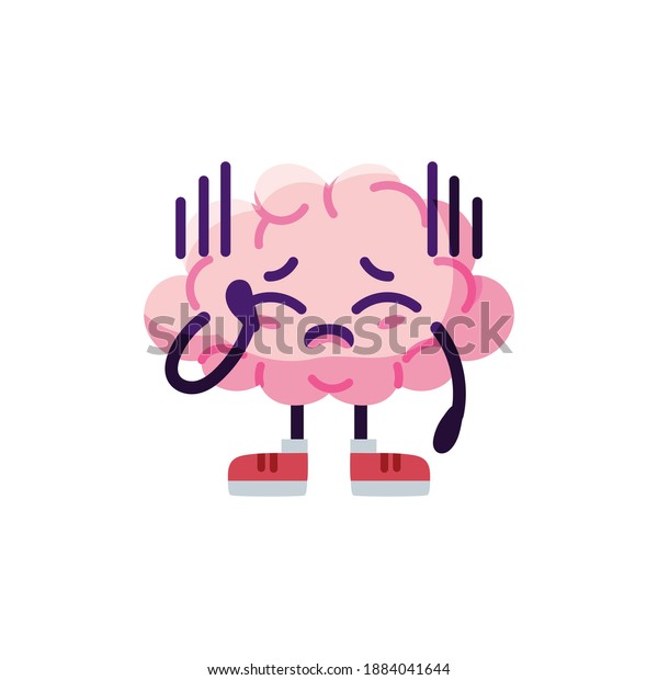 Isolated Sad Brain Cartoon Sad Face Stock Vector (Royalty Free ...