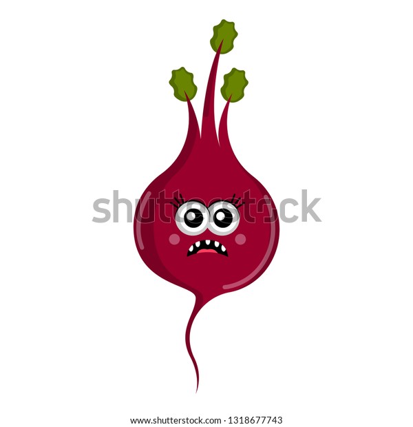 Isolated Sad Radish Cartoon Vector Illustration Stock Vector (Royalty ...