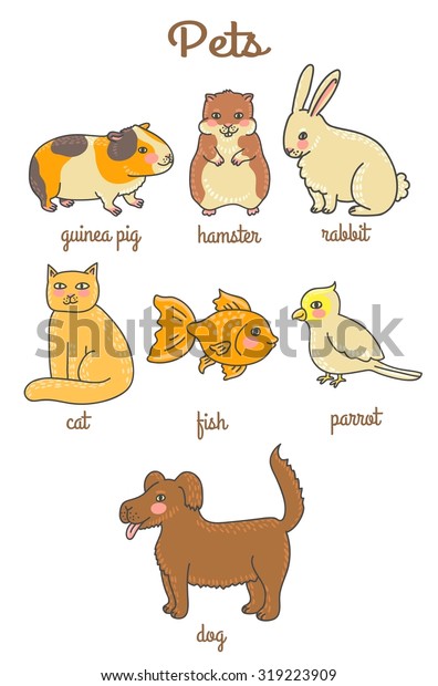 Isolated Set Cute Cartoon Pets Hamster Stock Vector (Royalty Free ...
