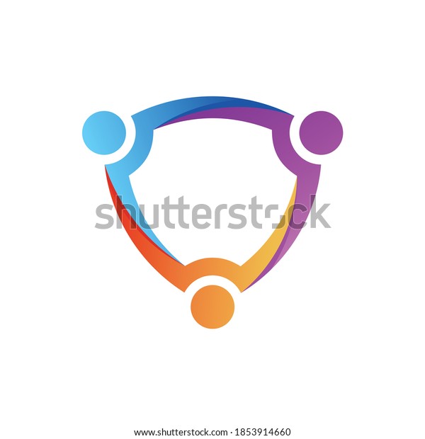 Isolated Shield Icon People Logo Template Stock Vector (Royalty Free ...