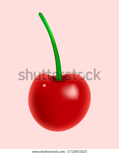 Isolated Shiny Red Cherry Realistic Illustration Stock Vector (Royalty ...