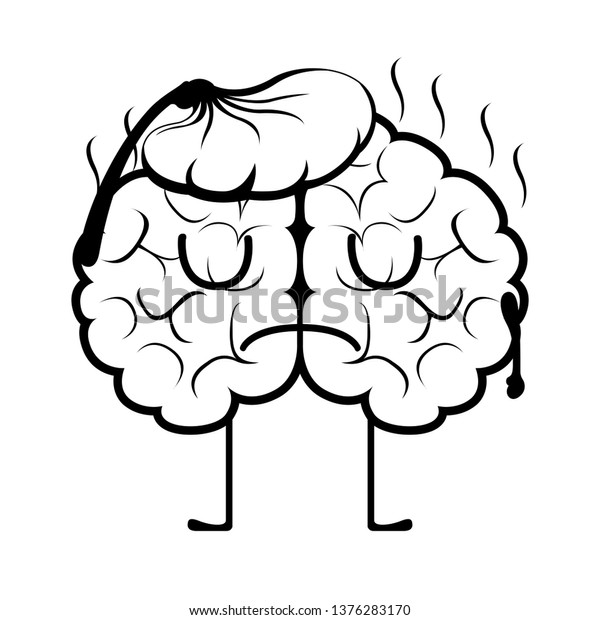 Isolated Sick Brain Cartoon Vector Illustration Stock Vector (Royalty ...