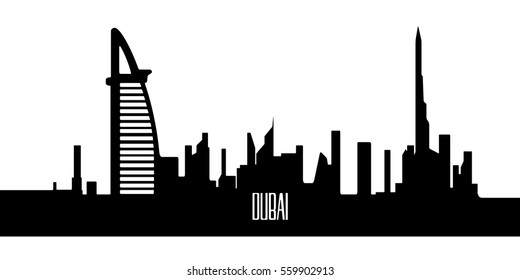 Isolated Silhouette Cityscape Dubai Vector Illustration Stock Vector ... Isolated Silhouette Cityscape Dubai Vector Illustration Stock Vector ...