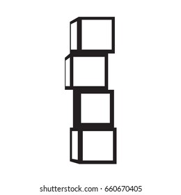 Isolated Silhouette Cube Toys Vector Illustration Stock Vector (Royalty ...