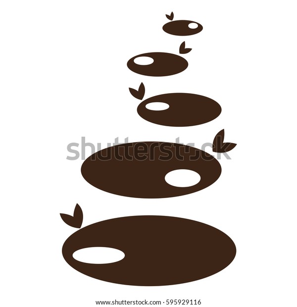 Isolated Silhouette Pile Stones Vector Illustration Stock Vector ...