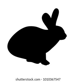 Black Rabbit Silhouette Vector Illustration: เวกเตอร์สต็อก (ปลอดค่า ...