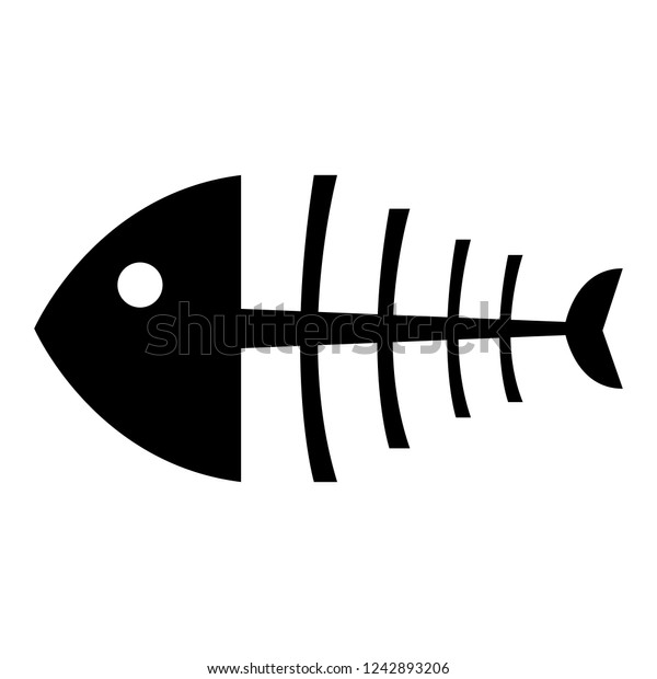Isolated Simple Black Fishbone Symbol Silhouette Stock Vector (Royalty ...