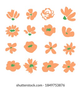 Isolated Simple Pink Flowers Set Stock Vector (Royalty Free) 1849753876 ...