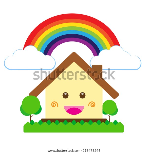 Isolated Smile Cartoon House Vector Illustration Stock Vector (Royalty ...