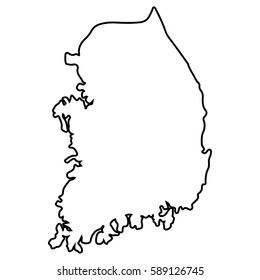 Isolated South Korean Map On White Stock Vector (Royalty Free ...