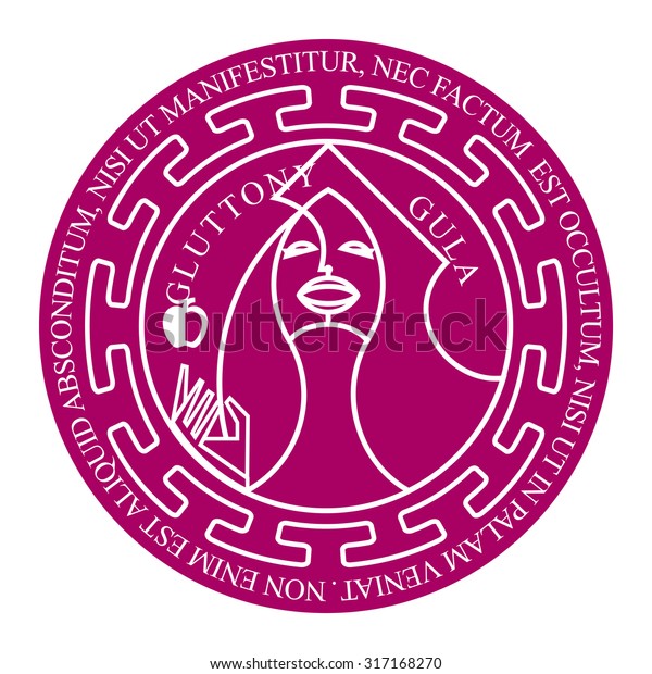 Isolated Stamp Deadly Sin Gluttony Stock Vector (Royalty Free ...