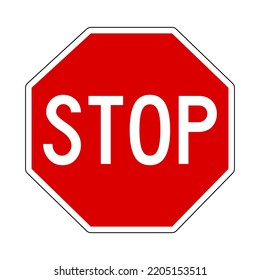 Isolated Stop Road Sign Flat Vector Stock Vector (Royalty Free ...