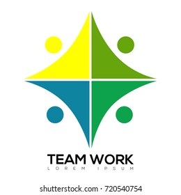Isolated Teamwork Logo On White Background Stock Vector (Royalty Free ...
