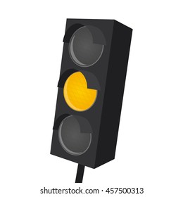 Yellow Traffic Light Isolated White Background Stock Illustration ...