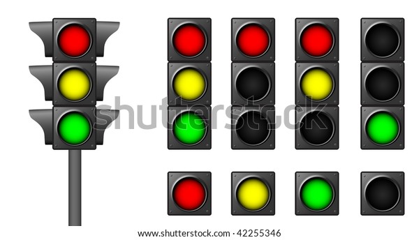Isolated Traffic Lights Combinations Road Situations 库存矢量图（免版税）42255346 ...