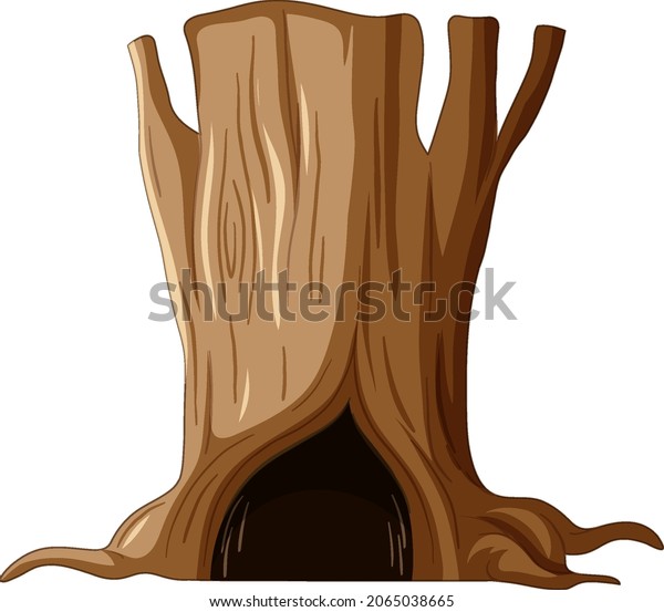 Isolated Tree Trunk Big Hollow Illustration Stock Vector (Royalty Free ...