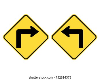 Isolated Turning Left Right Sign Vector Stock Vector (Royalty Free ...