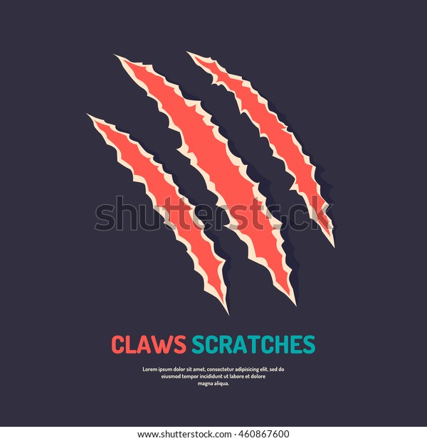Isolated Vector Claws Scratches Silhouette Wounds Stock Vector (Royalty ...