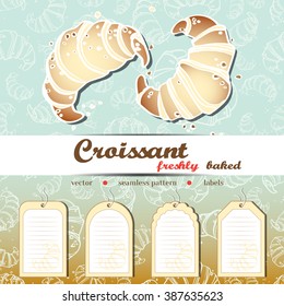 Isolated Vector Croissant Croissants Labels Set: vector de stock (libre ...
