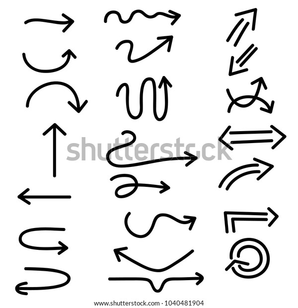Isolated Vector Hand Drawn Arrows Set Stock Vector (Royalty Free ... Isolated Vector Hand Drawn Arrows Set Stock Vector (Royalty Free ...
