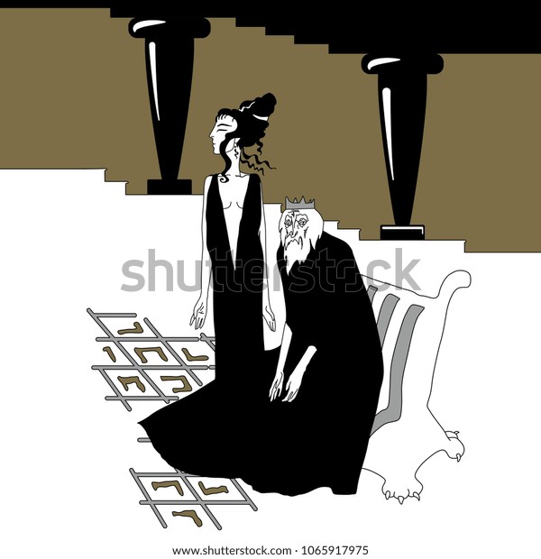 Isolated vector illustration. Ancient Greek mythology. Medea and her ...