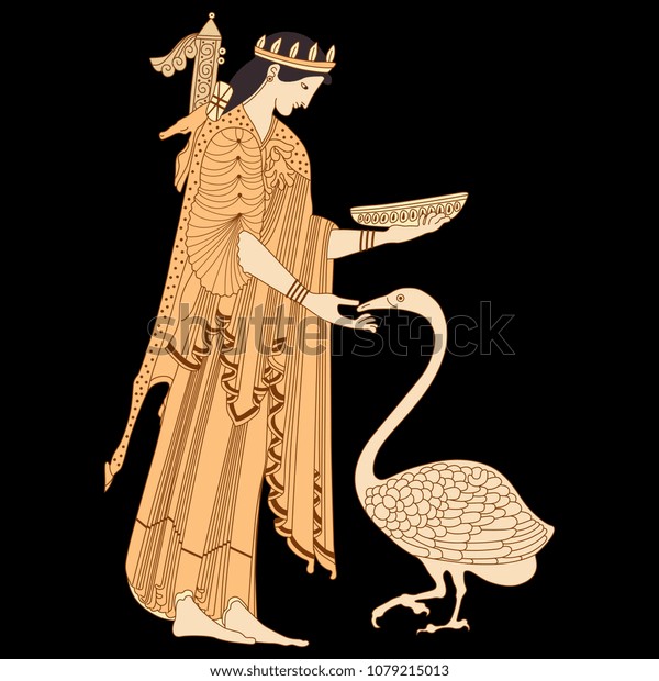 Isolated Vector Illustration Ancient Greek Goddess Stock Vector ...