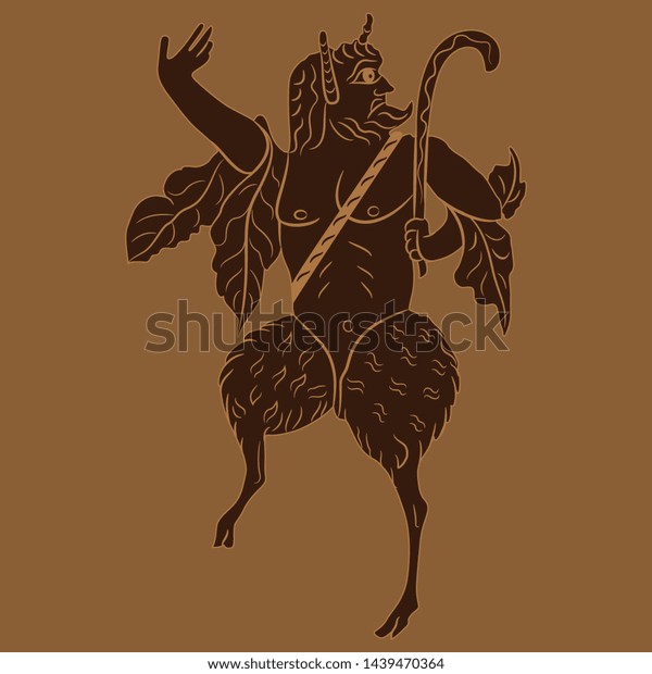 Isolated Vector Illustration Ancient Greek Satyr Stock Vector (Royalty ...