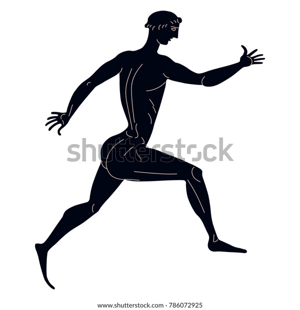 Isolated Vector Illustration Ancient Greek Runner Stock Vector (Royalty ...