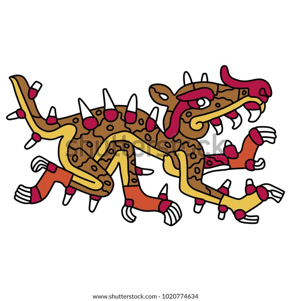 Isolated Vector Illustration Aztec Monster Crocodile Stock Vector ...