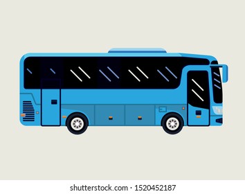 Isolated Vector Illustration Blue Bus Stock Vector (Royalty Free ...