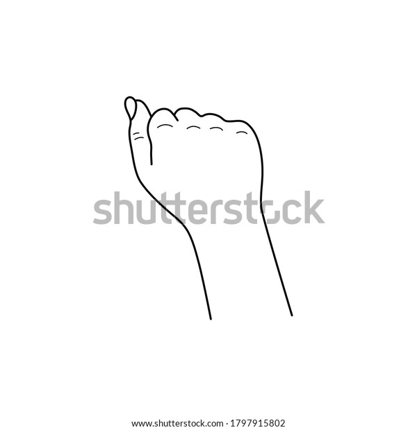 Isolated Vector Illustration Clenched Human Hand Stock Vector (Royalty ...