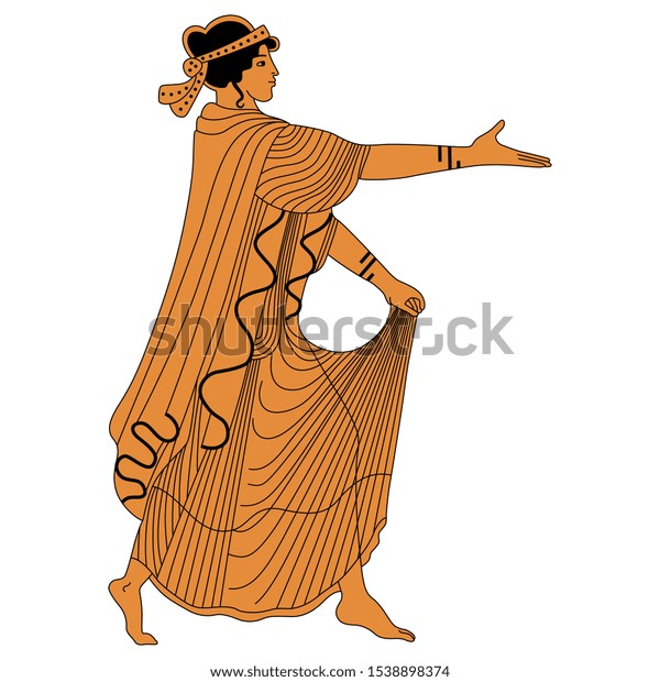 Isolated Vector Illustration Dancing Ancient Greek Stock Vector ...