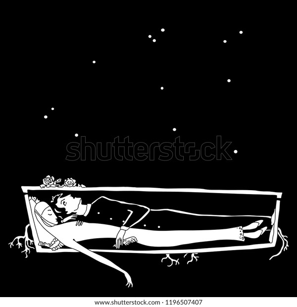 Isolated Vector Illustration Dead Woman Alive Stock Vector (Royalty ...