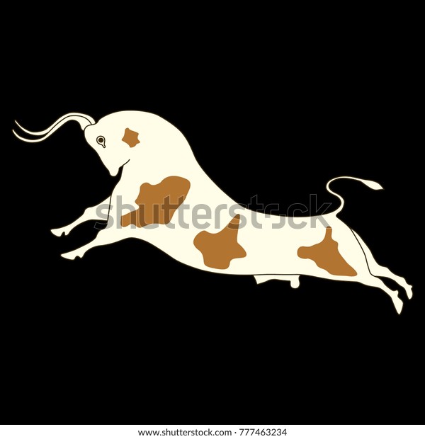 Isolated Vector Illustration Jumping Bull Based Stock Vector (Royalty ...