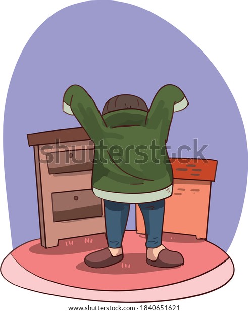 Isolated Vector Illustration Kid Head Stuck Stock Vector (Royalty Free ...