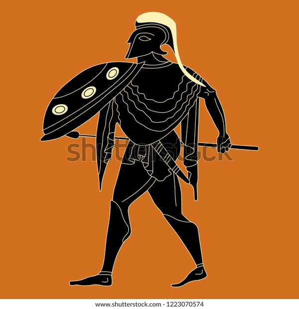 Isolated Vector Illustration Silhouette Ancient Greek Stock Vector ...