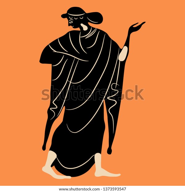 Isolated Vector Illustration Silhouette Ancient Greek Stock Vector ...