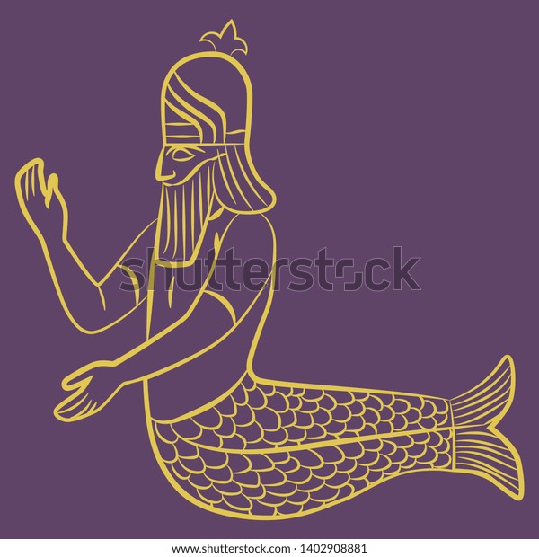 Isolated Vector Illustration Silhouette Ancient Mesopotamian Stock ...