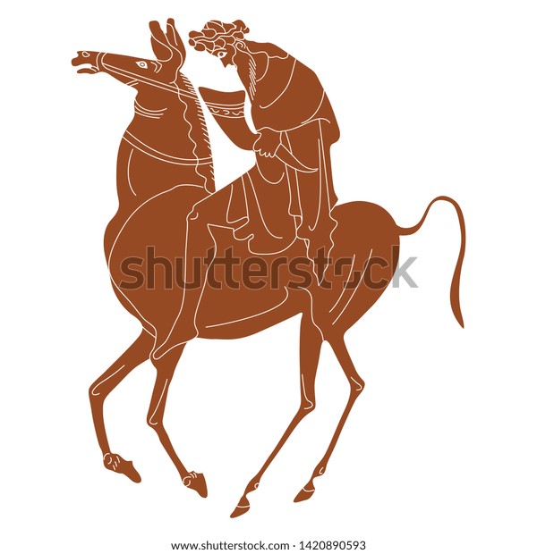 Isolated Vector Illustration Silhouette Ancient Greek Stock Vector ...